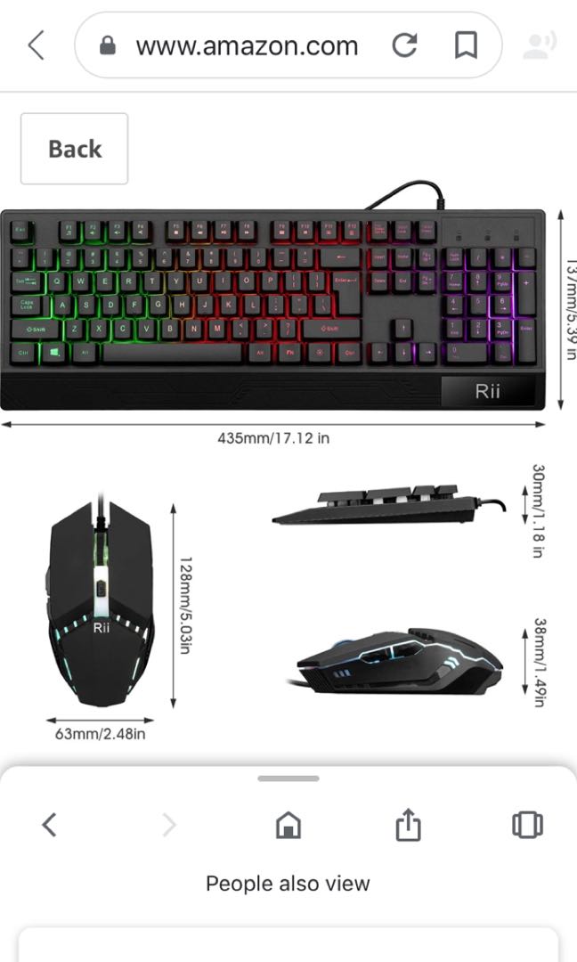 Rii RK400 gaming keyboard with mouse, Computers & Tech, Parts ...