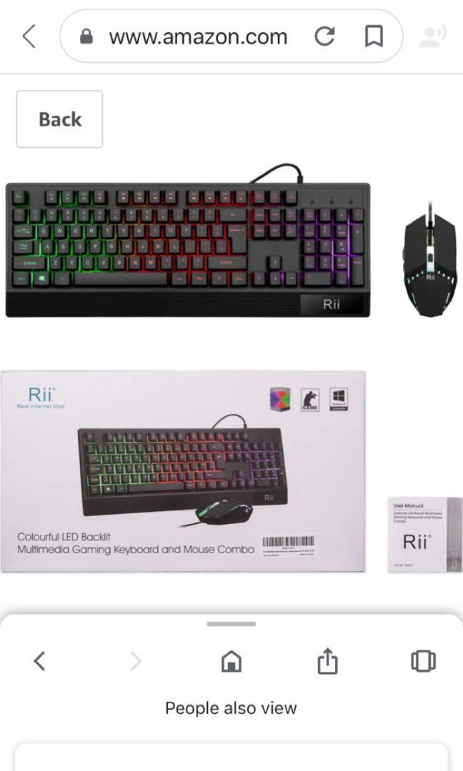 Rii RK400 gaming keyboard with mouse, Computers & Tech, Parts ...