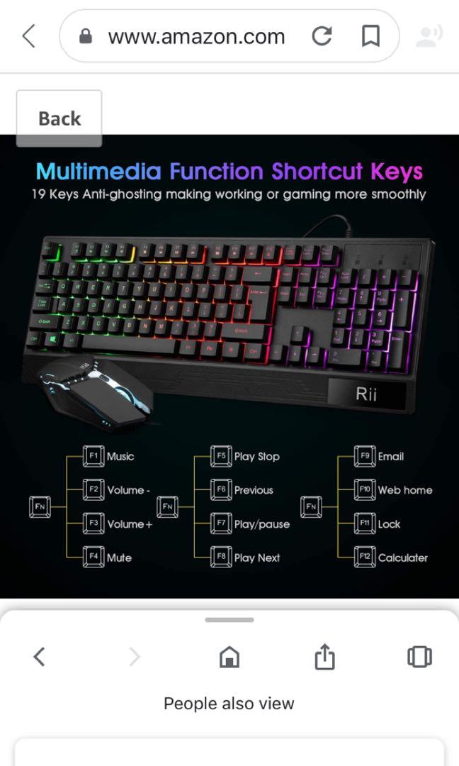 Rii RK400 gaming keyboard with mouse, Computers & Tech, Parts ...