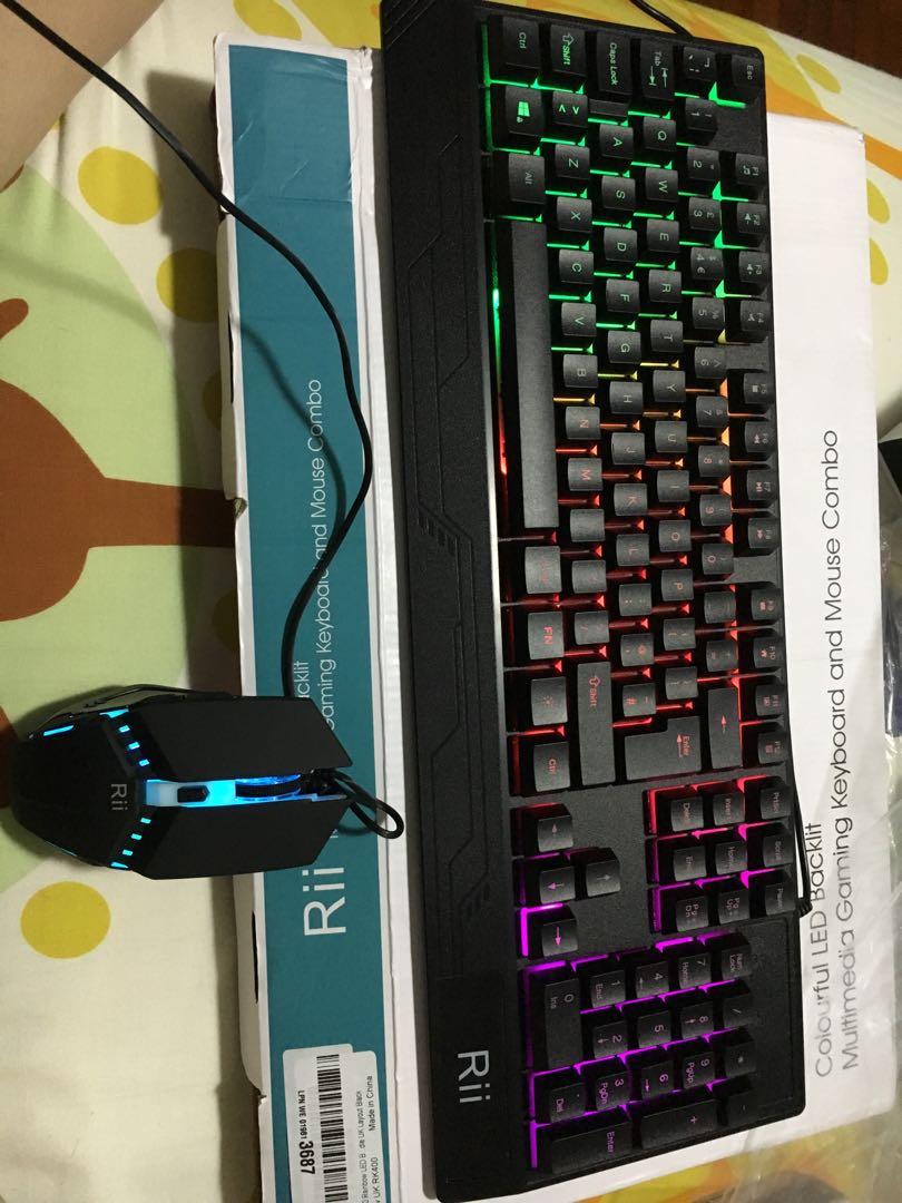 Rii RK400 gaming keyboard with mouse, Computers & Tech, Parts ...