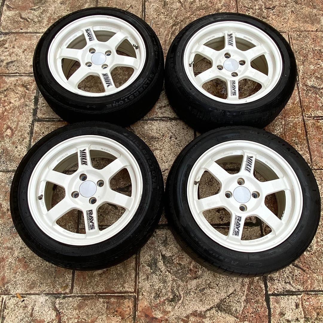 Rim TE37 Thailand 15 pcd100, Auto Accessories on Carousell