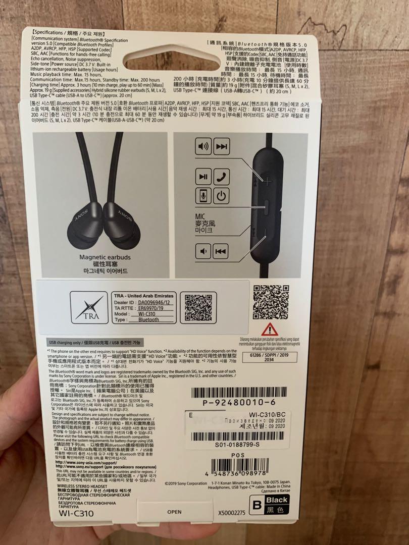 SONY WI-310 WIRELESS STEREO HEADSET, Mobile Phones & Tablets, Mobile ...