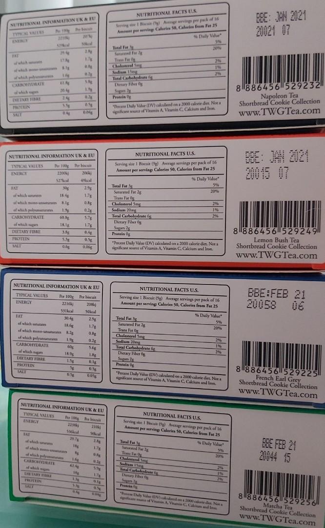 TWG tea + 2 box shortbread cookies (great for Xmas), Food & Drinks ...