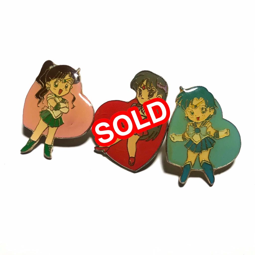 Vintage Sailor Moon enamel pins (Sailor Jupiter, Sailor Mars-SOLD ...