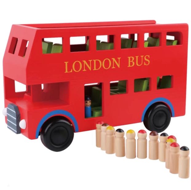 Wooden double decker London bus, Babies & Kids, Baby Nursery & Kids ...