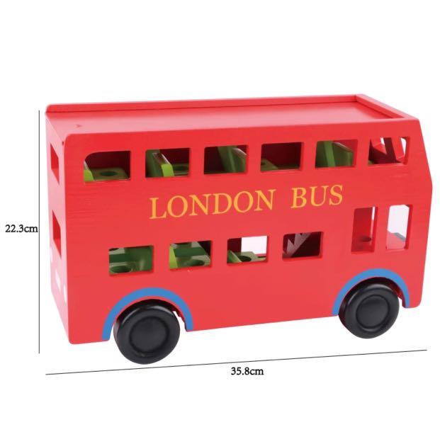 Wooden double decker London bus, Babies & Kids, Baby Nursery & Kids ...