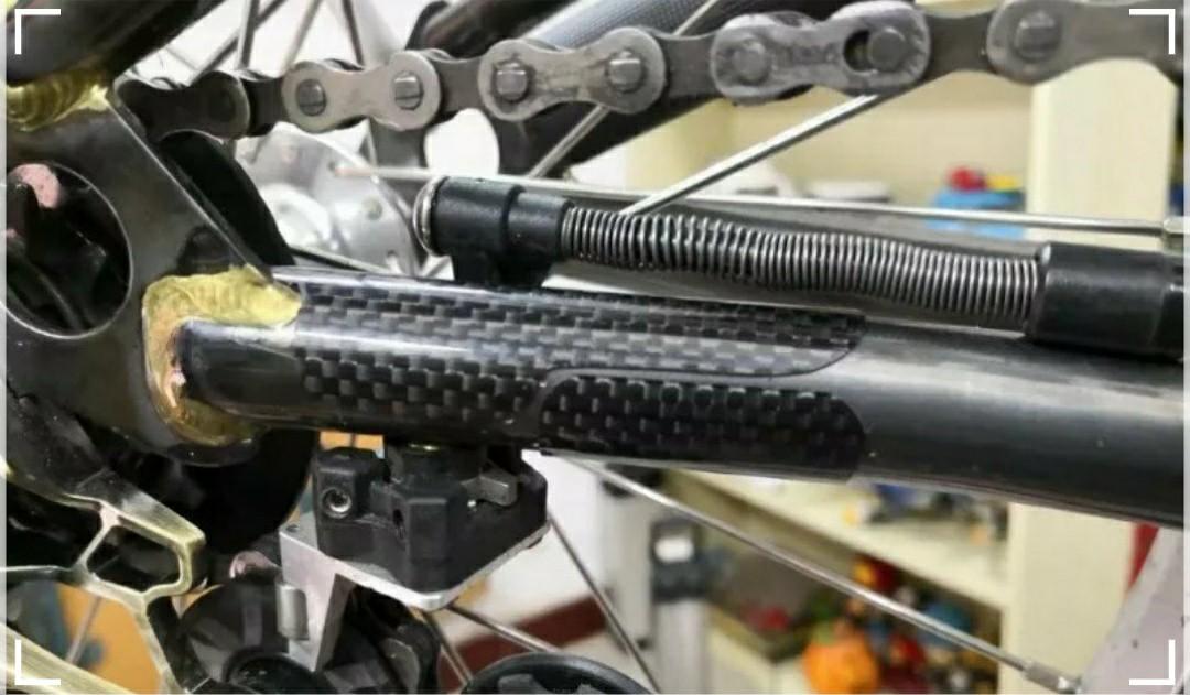 Carbon fibre chain stay chainstay rear triangle bb shell protector ...