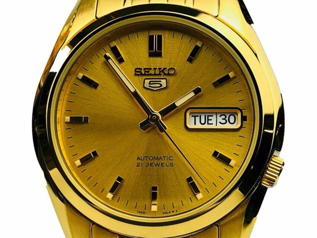 Seiko 5 SNK366 Gold Tone Automatic Watch SNK366K1 Brand New, Men's ...