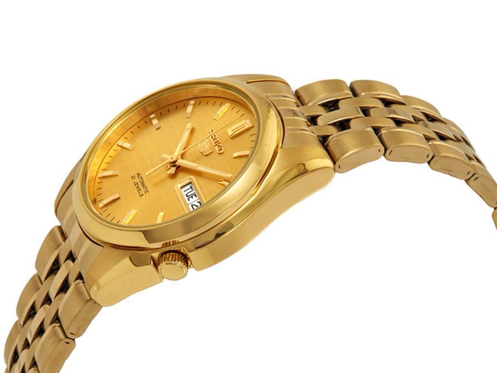 Seiko 5 SNK366 Gold Tone Automatic Watch SNK366K1 Brand New, Men's ...