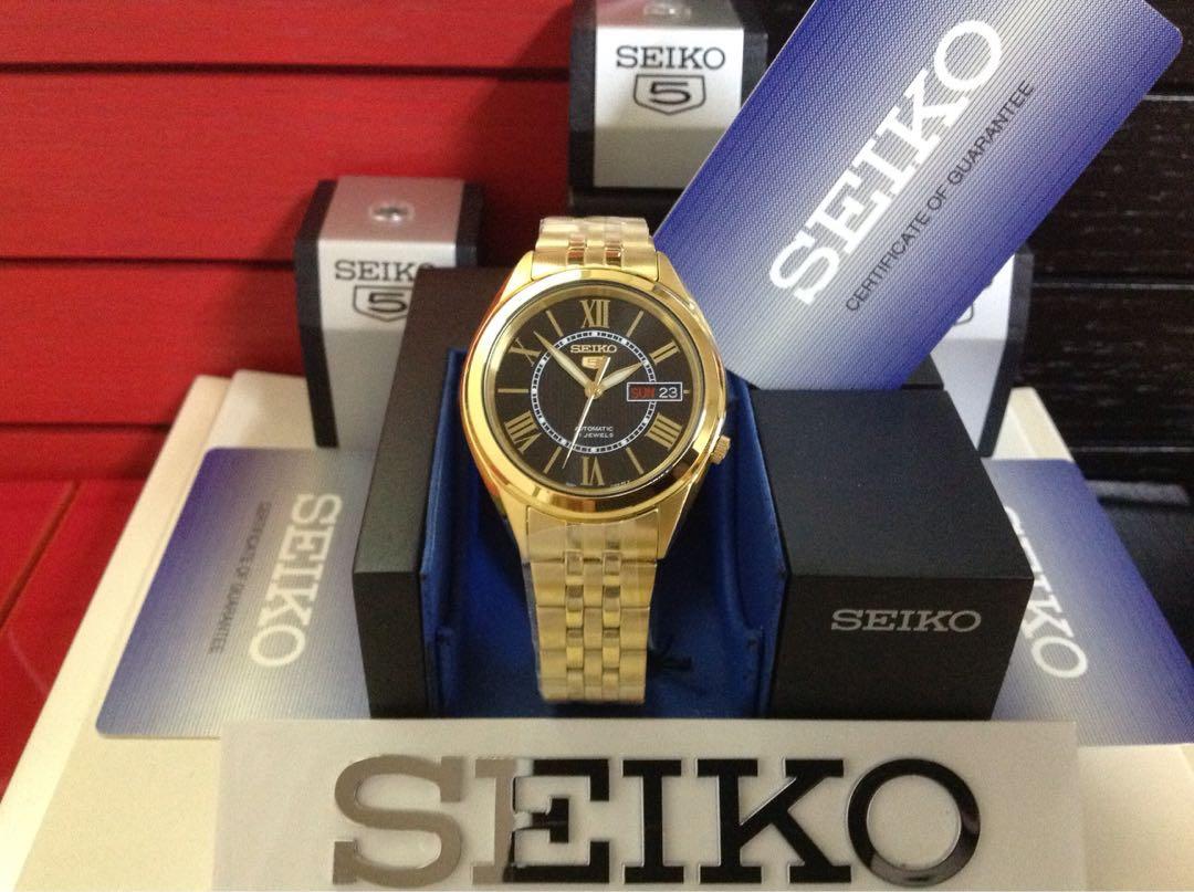 Seiko 5 SNKL40 Gold Tone Automatic Watch SNKL40K1 Brand New, Men's ...