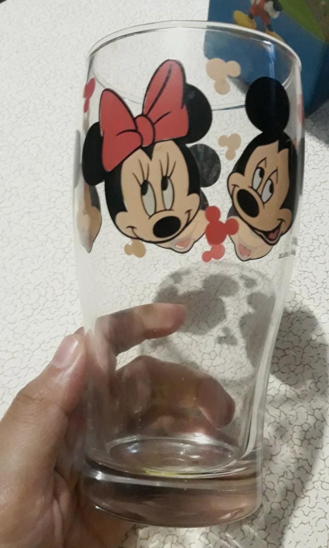 DISNEY Mickey & Minnie Juice Glass, Furniture & Home Living, Cleaning ...