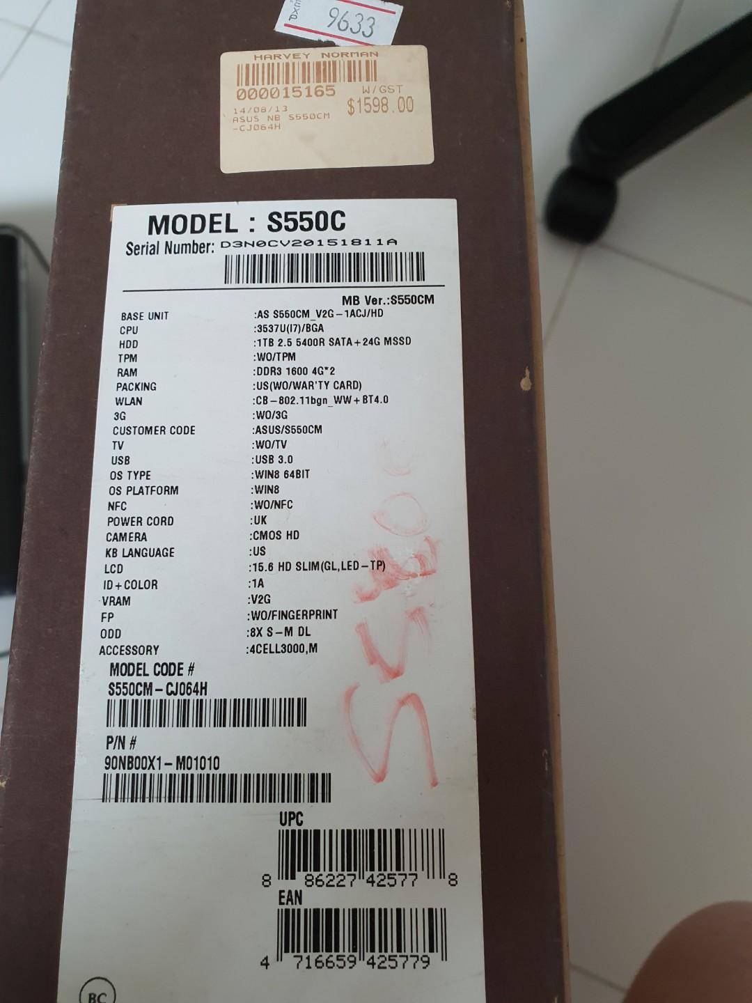 Asus Laptop S550C, Computers & Tech, Laptops & Notebooks on Carousell