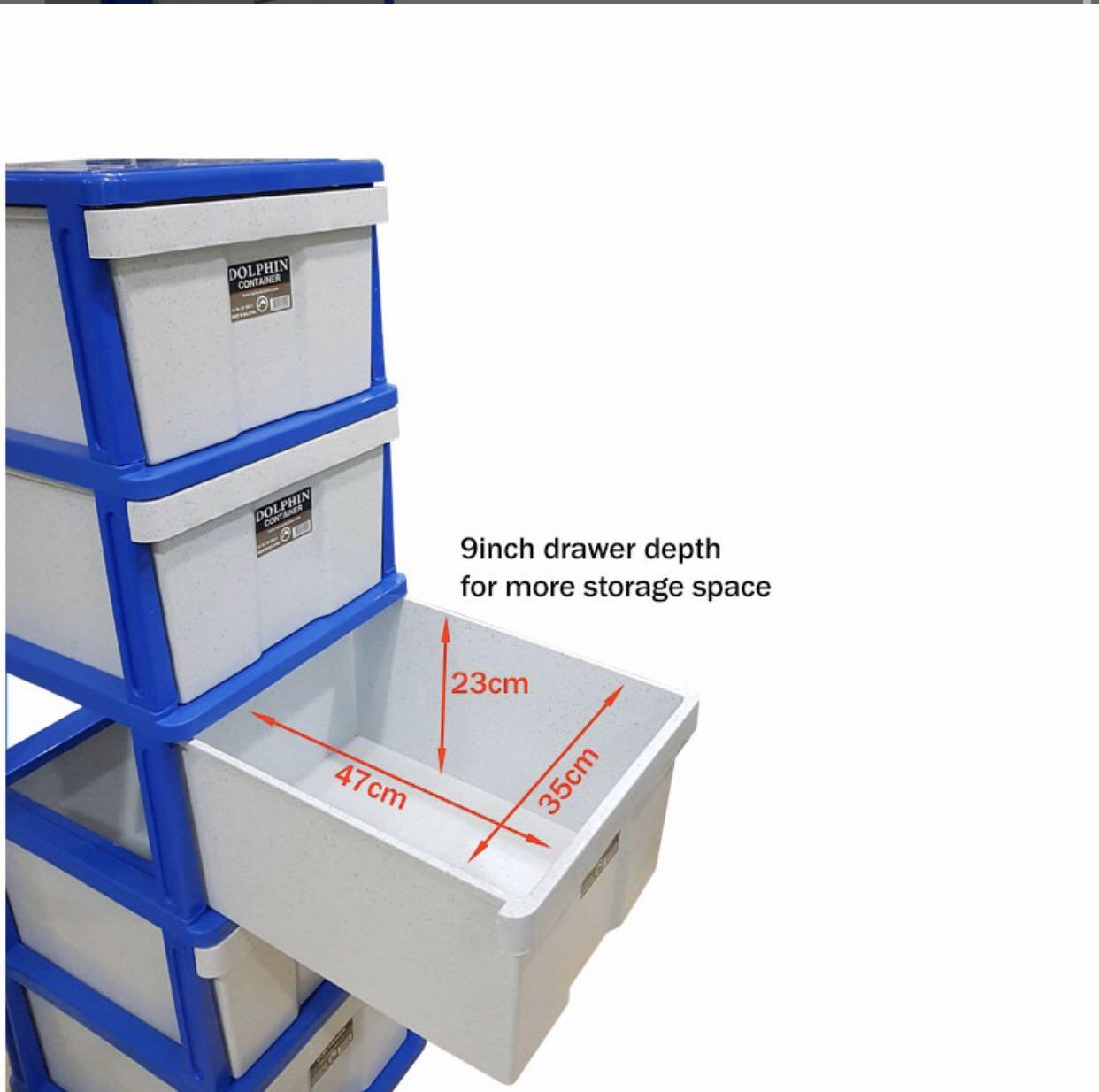 Dolphin Drawer Container 5 Tier, Furniture & Home Living, Home ...