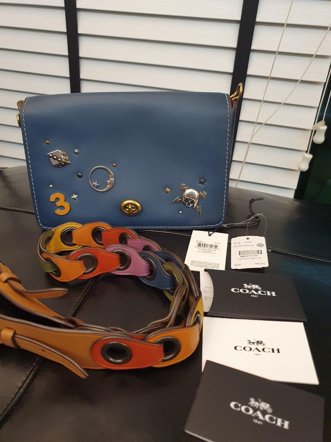 COACH dinky 24 flap sling bag, Luxury, Bags & Wallets on Carousell