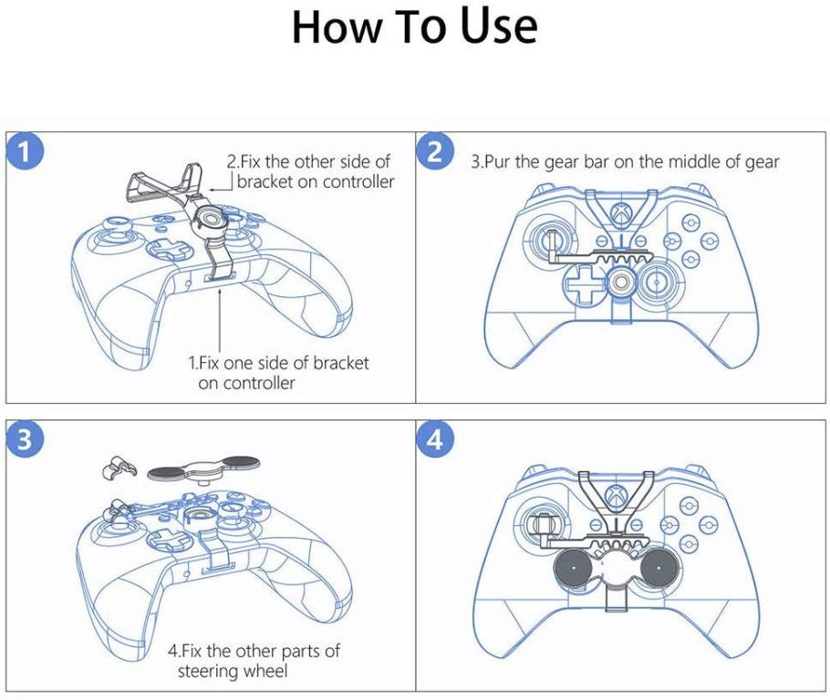 Gaming Wheel,Mini Steering Wheel for Xbox One S/X Game Controller ...