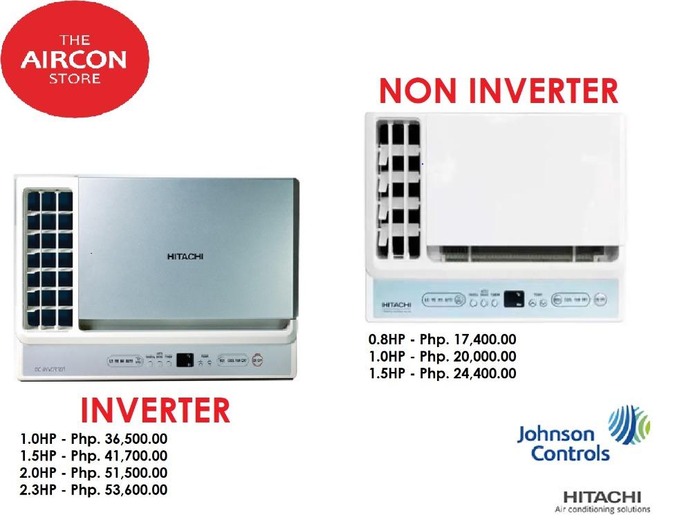 Hitachi Window Type (Inverter and Non-Inverter), TV & Home Appliances ...