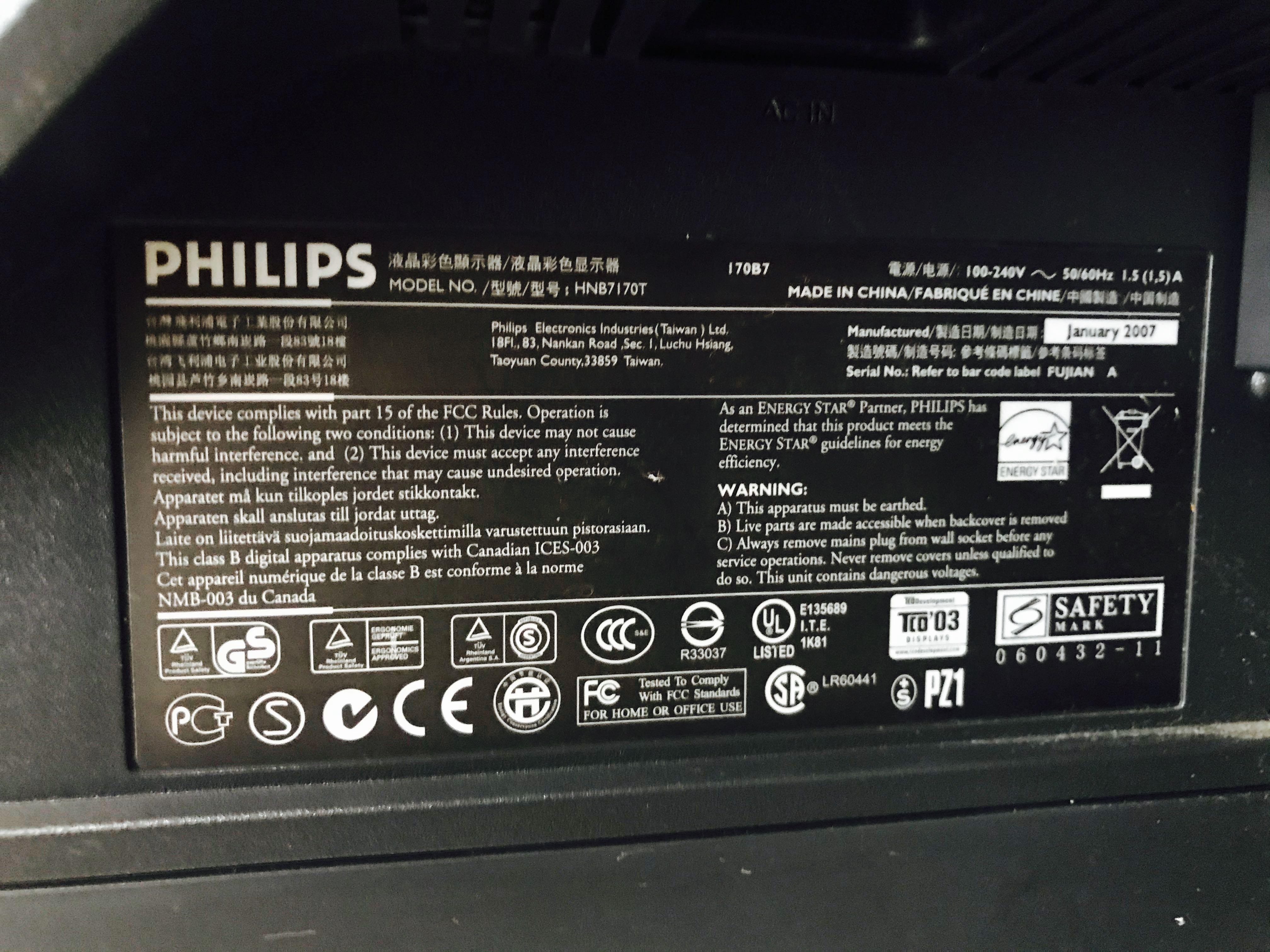 Phillips Computer Monitor Screen, Electronics, Computer Parts ...