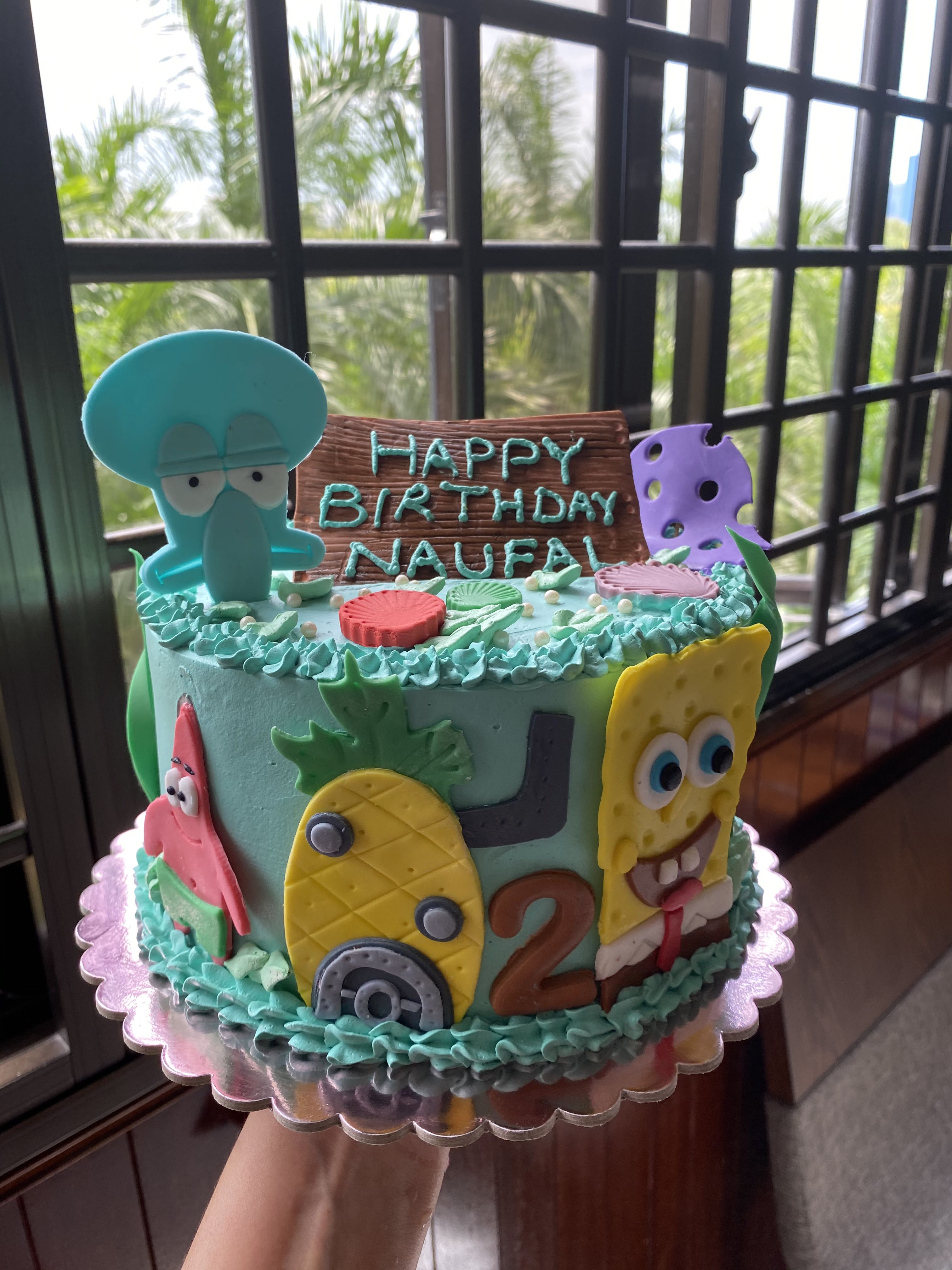 Spongebob cake, Food & Drinks, Baked Goods on Carousell