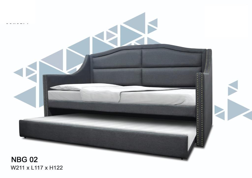 Manz Single / Super Single Daybed Frame With Pull Out , Furniture ...