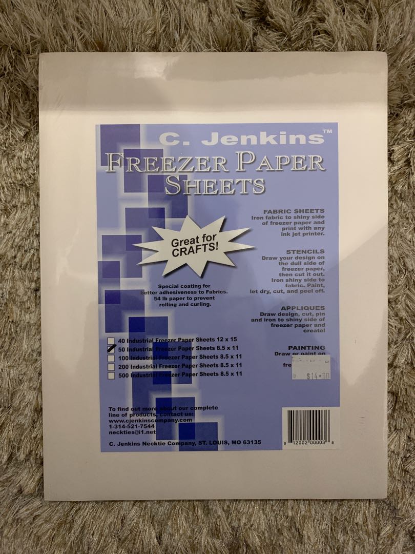 Industrial Freezer Paper Sheets 8.5 x 11 (50 pcs), Design & Craft, Art ...