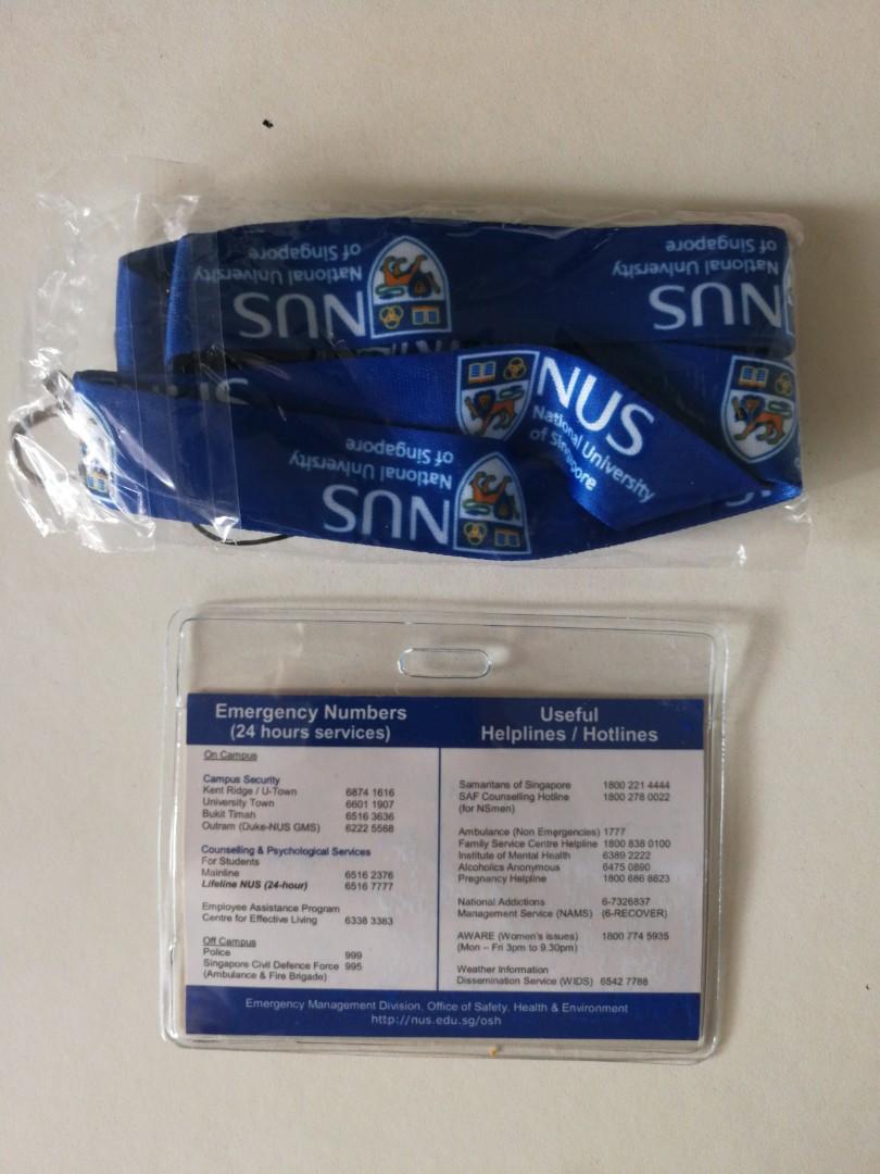 NUS blue lanyard & plastic card holder, Hobbies & Toys, Stationery ...