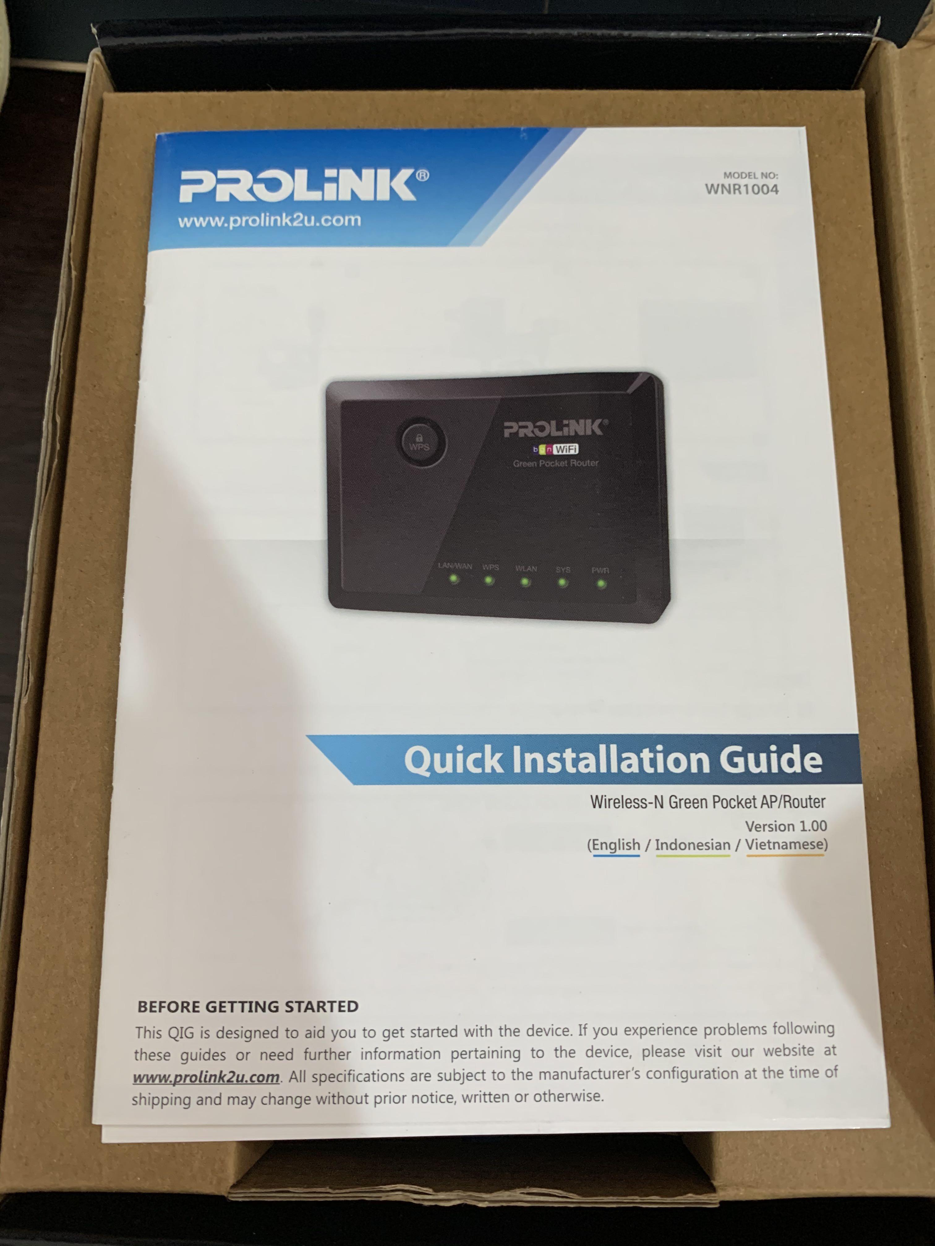 PROLink Wireless-N Pocket AP/Router (WNR1004), Computers & Tech, Parts ...