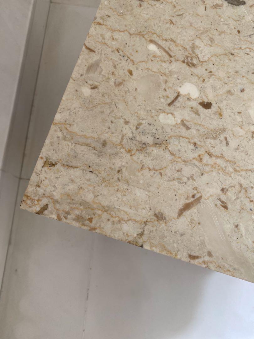 Vintage Mocha Wood & Marble Top Side Table , Furniture & Home Living ...