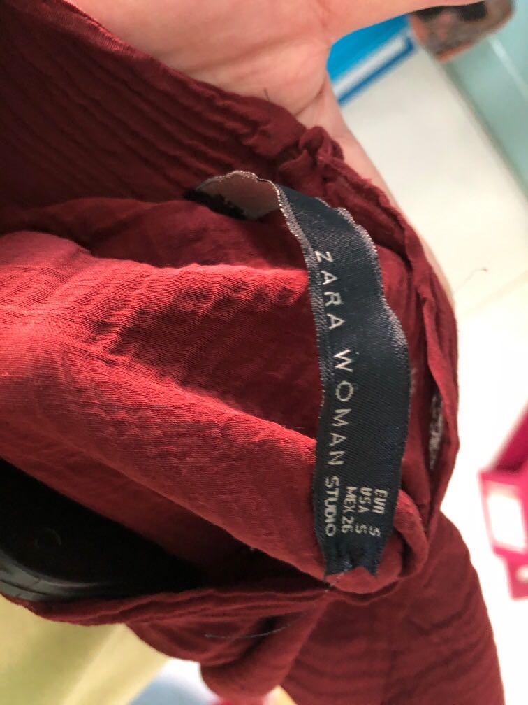 Atasan blouse zara merah, Fesyen Wanita, Pakaian Wanita, Atasan di ...
