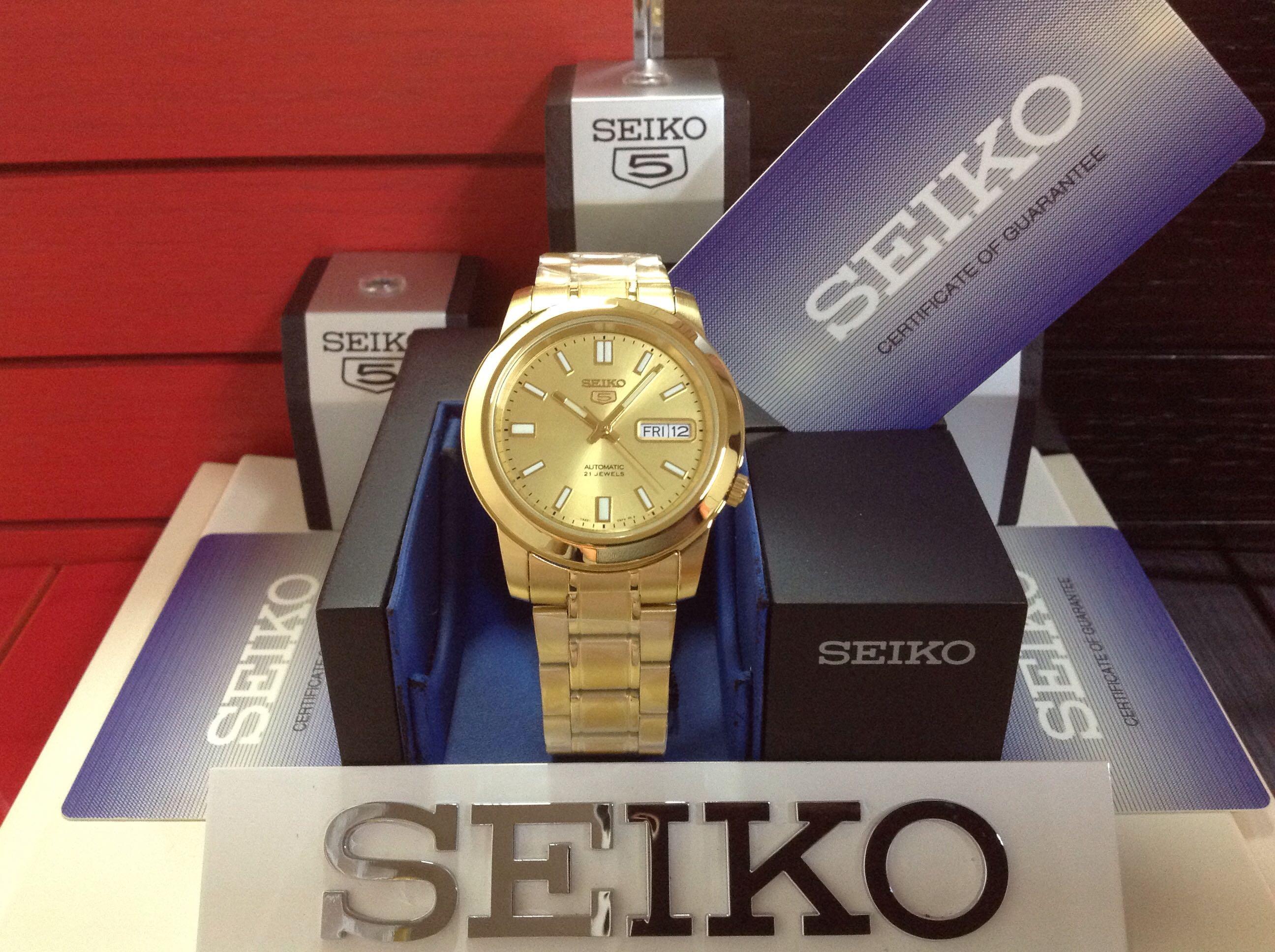Seiko 5 SNKK20 Gold Tone Automatic Watch SNKK20K1 Brand New, Men's ...