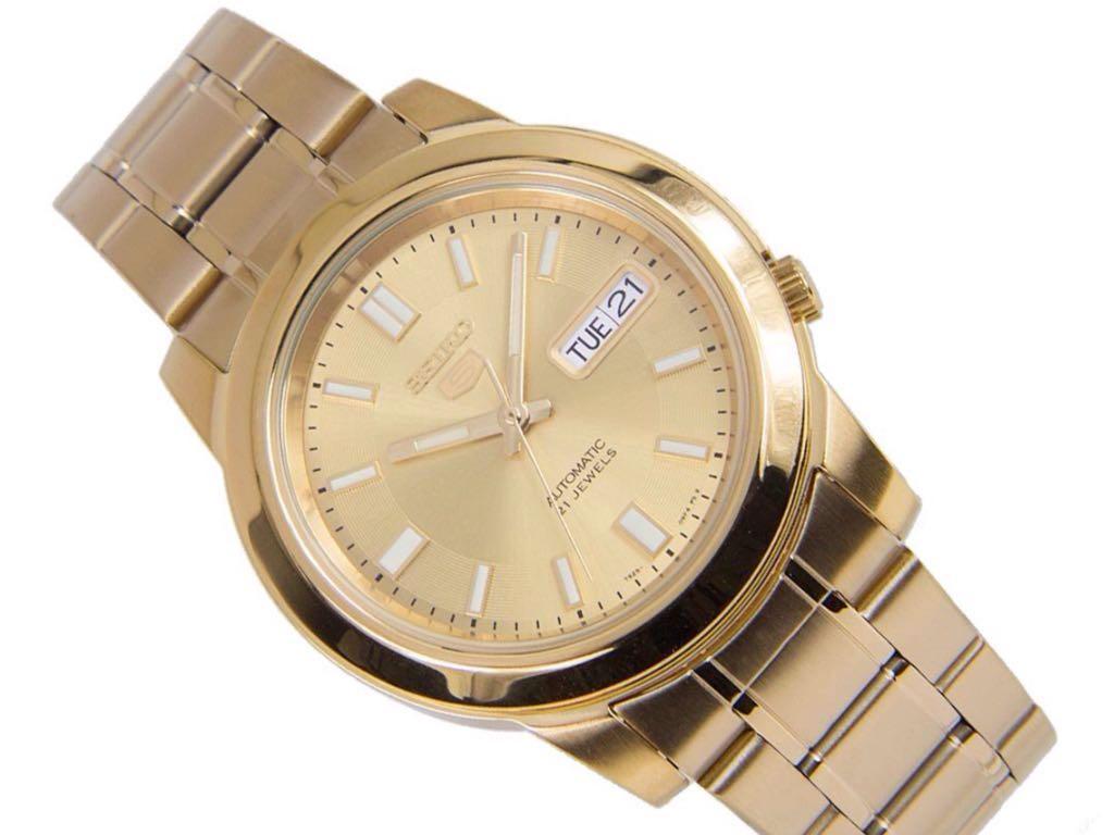 Seiko 5 SNKK20 Gold Tone Automatic Watch SNKK20K1 Brand New, Men's ...