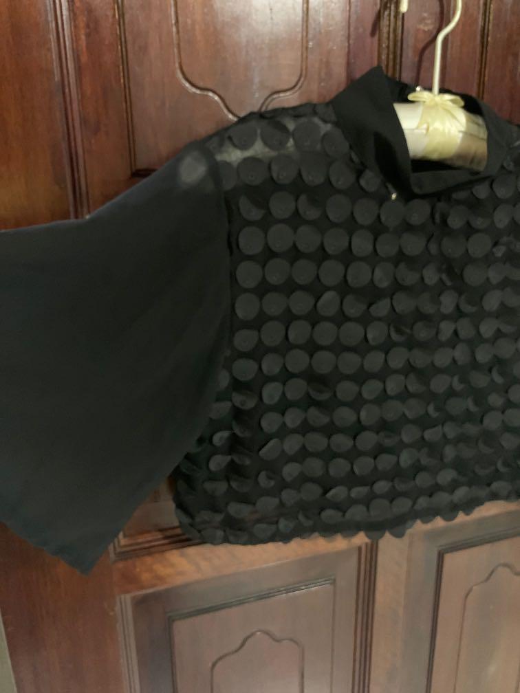 Translucent black crop top, Women's Fashion, Tops, Sleeveless on Carousell