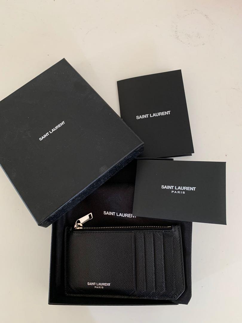 Authentic Ysl Black Leather Card Holder, Luxury, Bags & Wallets on ...