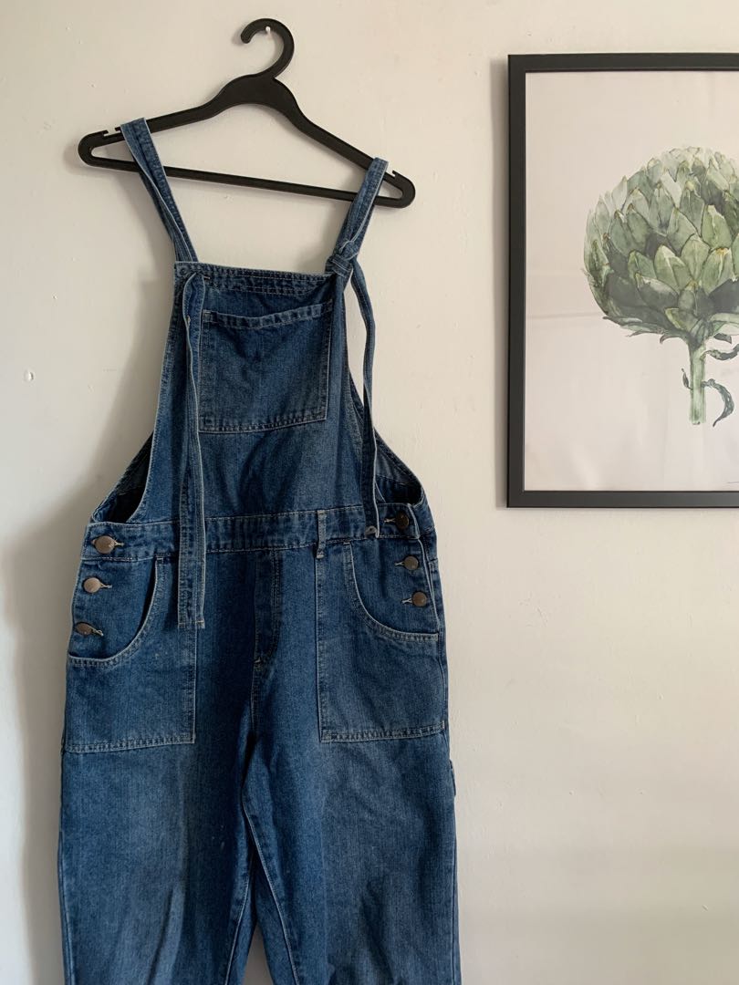 Blue Denim Overalls, Women's Fashion, Dresses & Sets, Jumpsuits on ...