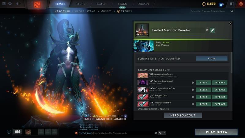 Dota 2 PA Arcana Exalted Full Unlocked + Full Gem, Video Gaming, Gaming ...