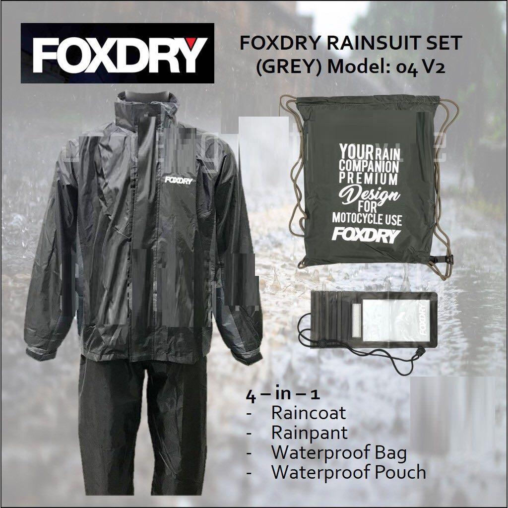 SC187 FOXDRY Fox Fry V2 Raincoat Rain Coat Rainsuit Baju Hujan ...