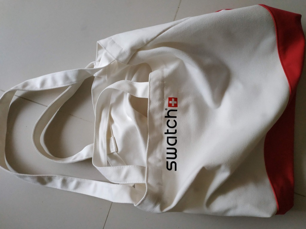 全新 瑞士 SWATCH VIP 限量 托特包 tote bag 藝術 master 刷卡 帆布, 他的時尚, 包包與錢包, 腰包、手拿包在旋轉拍賣