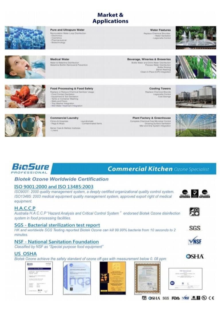 Biosure WSS, WDS - Ozone water system（ 專業 臭氧 O3 消毒 殺菌 系統）, 電腦＆科技, 電腦周邊及 ...