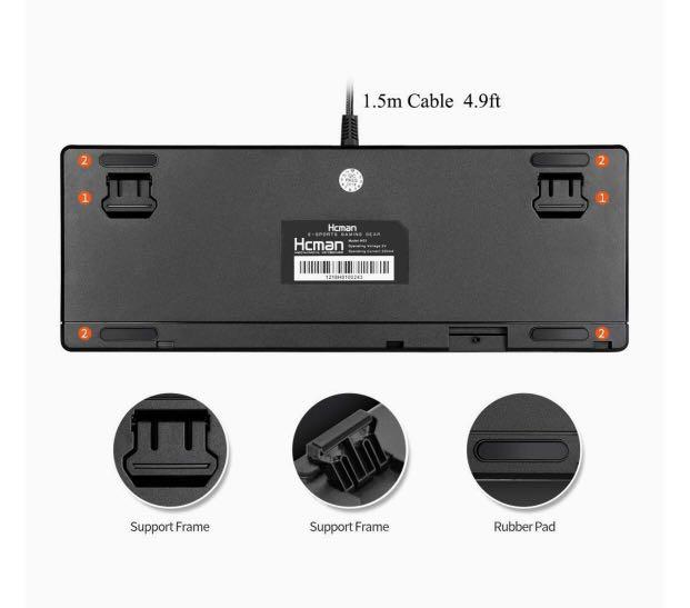 {26} Hcman H01 - Mechanical Gaming Keyboard LED 87 Keys, Computers ...