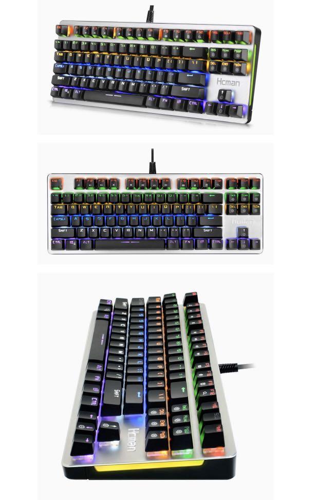 {26} Hcman H01 - Mechanical Gaming Keyboard LED 87 Keys, Computers ...