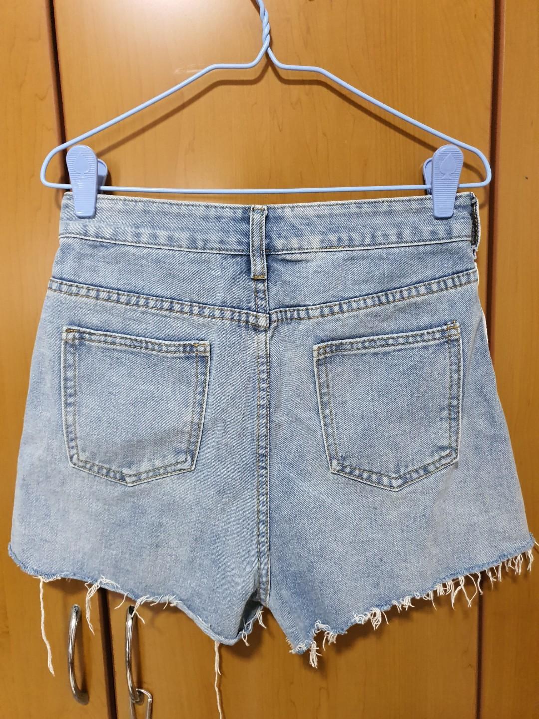 Ripped Denim Shorts (Hello Kitty), Women's Fashion, Bottoms, Jeans ...