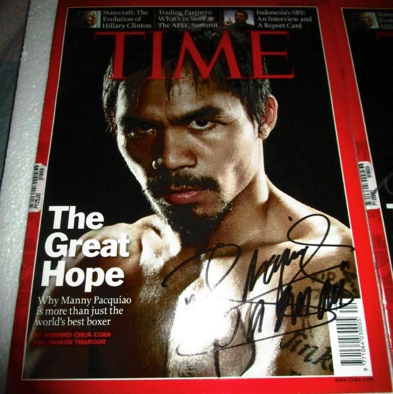 Manny Pacquiao Time magazine black ink authentic signature COA + PHOTO ...