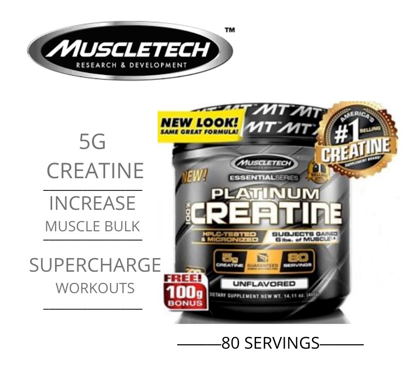 Muscletech, Essential Series, Platinum 100% Creatine, Unflavored, 14.11 ...