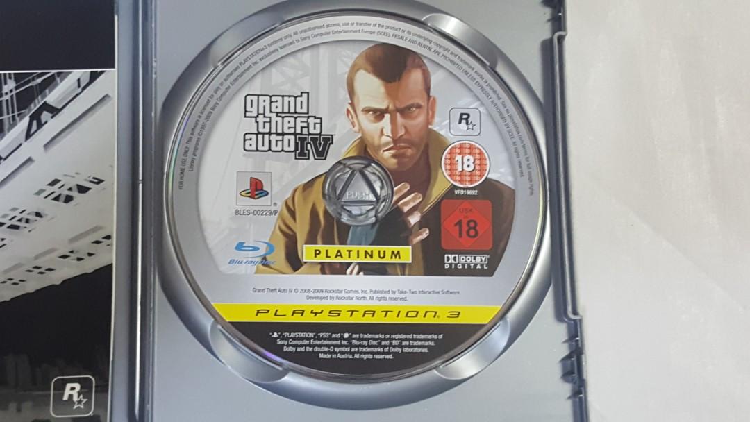 PlayStation 3 PS3 Platinum Grand Theft Auto IV, Video Gaming, Video ...