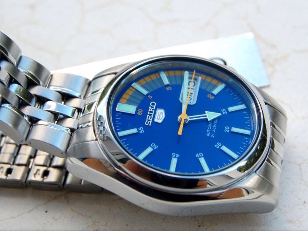 Seiko 5 SNK371 Automatic Steel Watch Speed Racer Blue SNK371K1 Brand ...