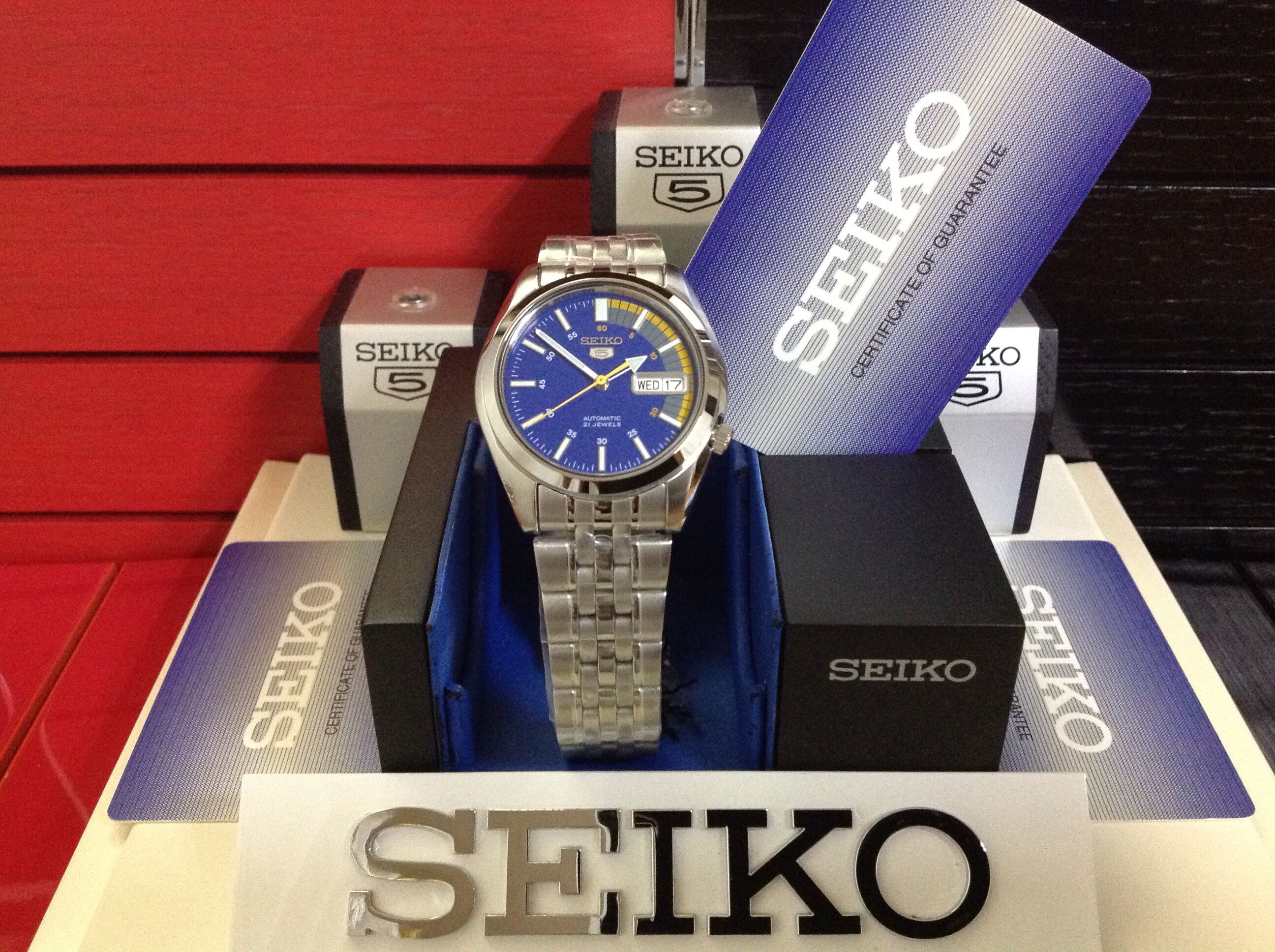 Seiko 5 SNK371 Automatic Steel Watch Speed Racer Blue SNK371K1 Brand ...