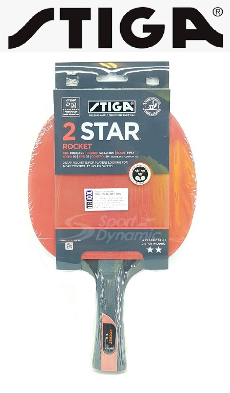 STIGA ROCKET 2 STAR TABLE TENNIS SHAKEHAND RACKET, Sports Equipment ...