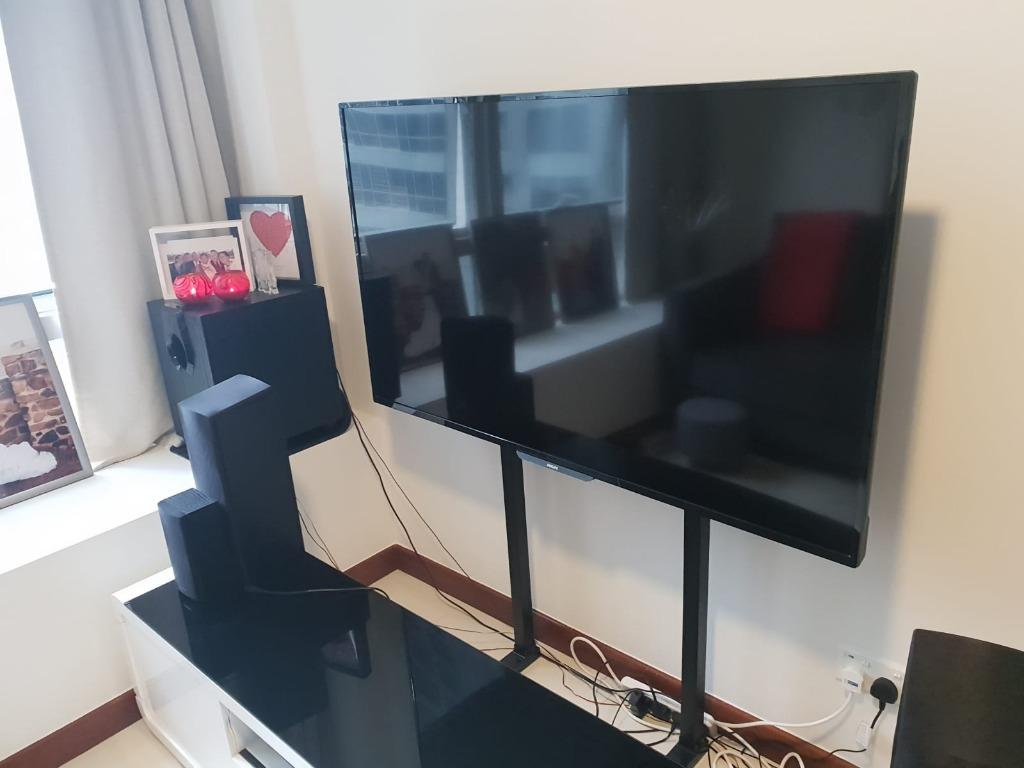 TV stand hide behind table rack console rack sofa, Furniture & Home ...