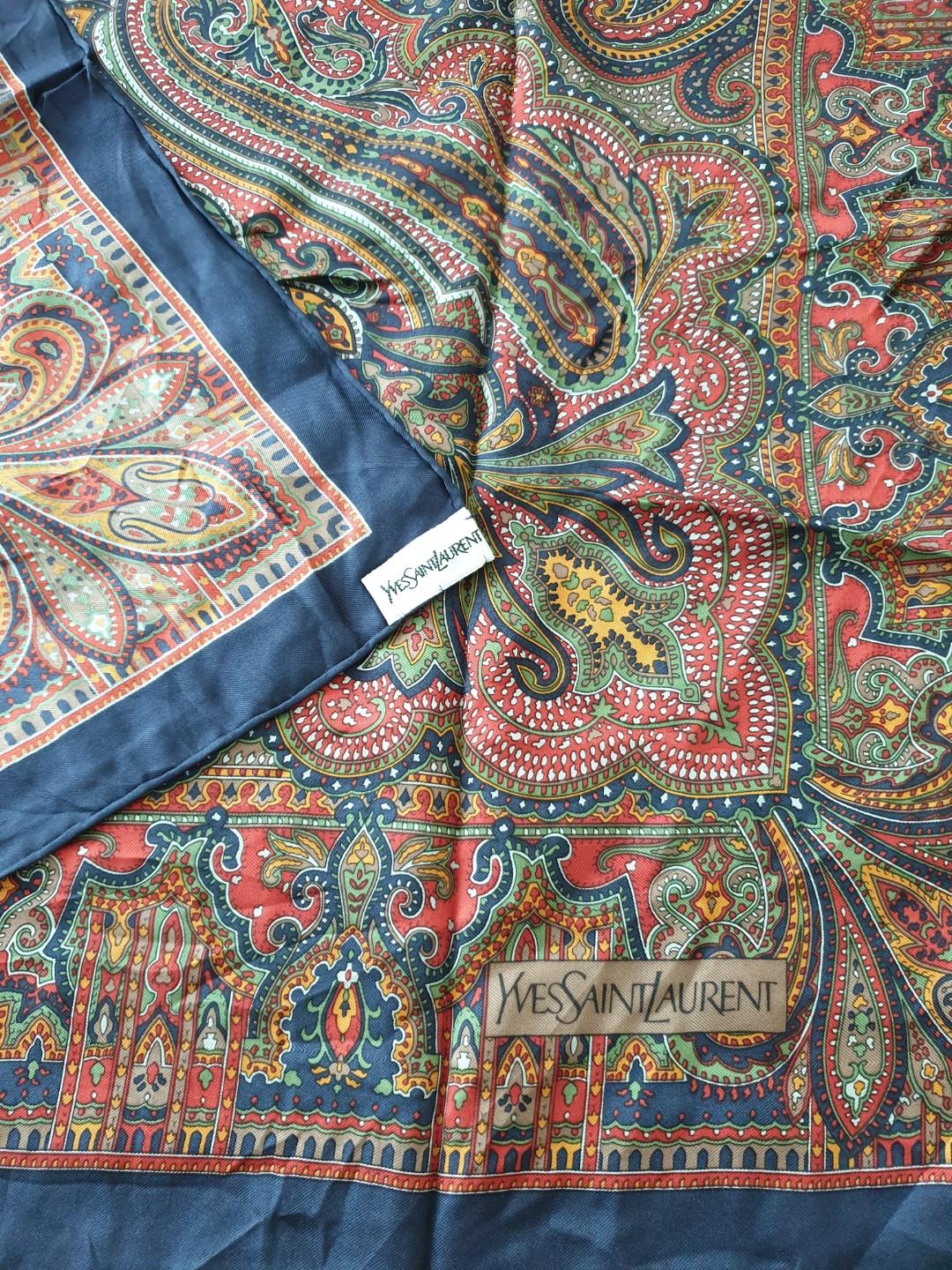 YSL Yves Saint Laurent Scarf, Luxury, Accessories, Scarves on Carousell