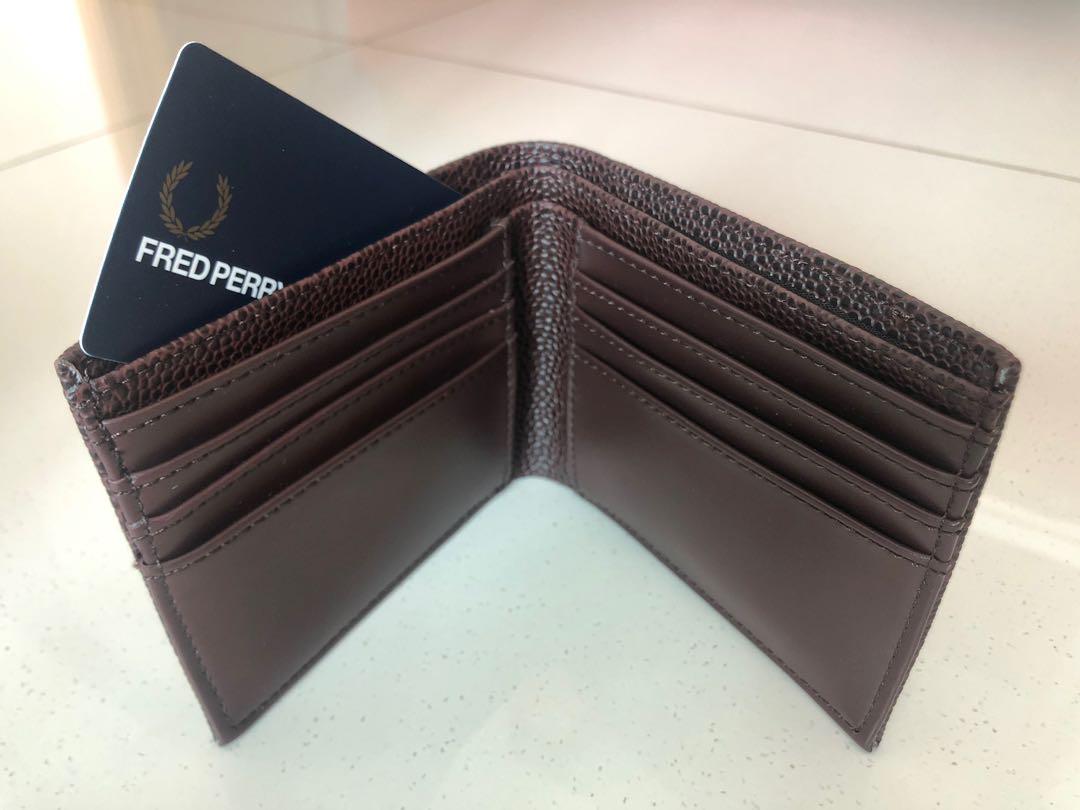 Authentic Fred Perry slim leather wallet, Luxury, Bags & Wallets on ...