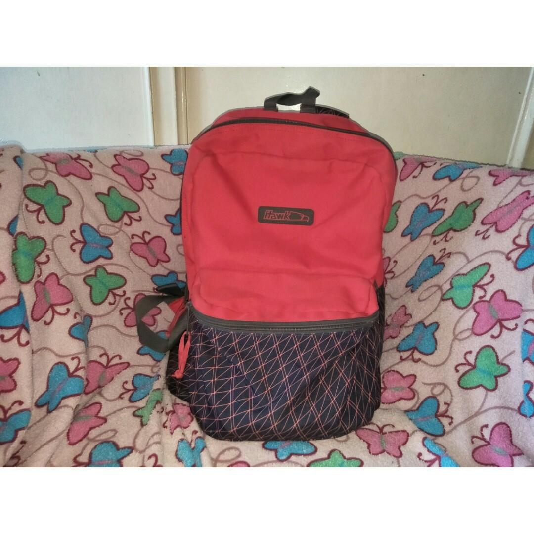 Authentic Hawk 5227 Backpack (Crimson Red/Dark Blue), Women's Fashion ...